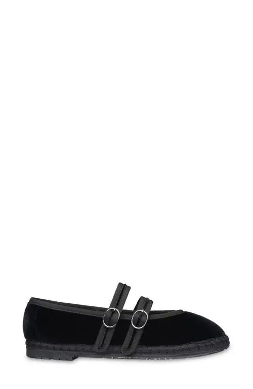 FLABELUS Claire Velvet Mary Jane - Black