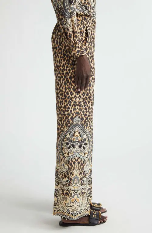 Etro Straight Leg Silk Pants