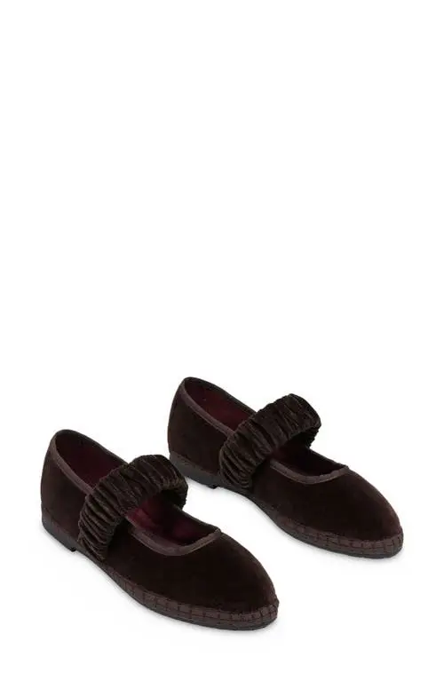 FLABELUS Mafalda Mary Jane Flat - Brown