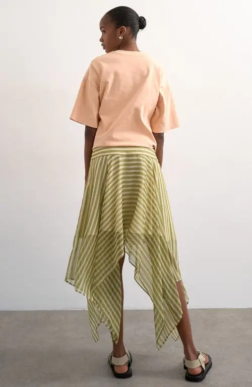 Topshop Striped Hanky Hem Miniskirt