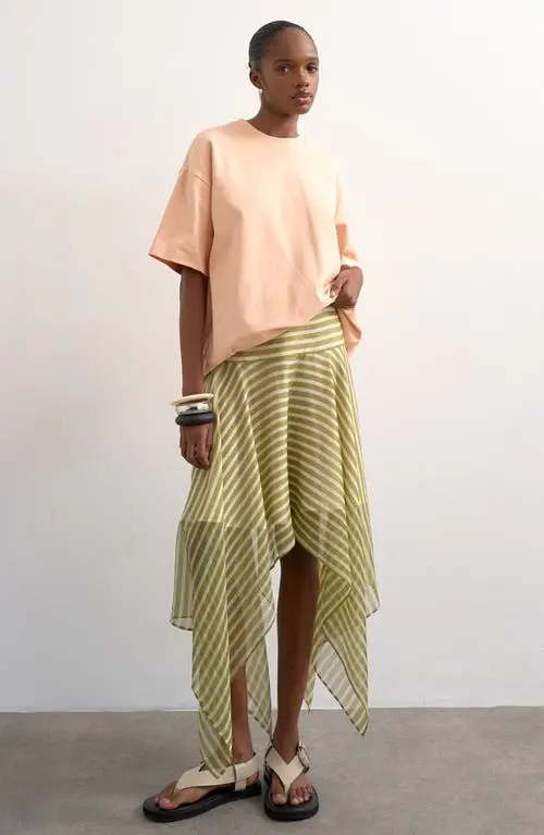 Topshop Striped Hanky Hem Miniskirt