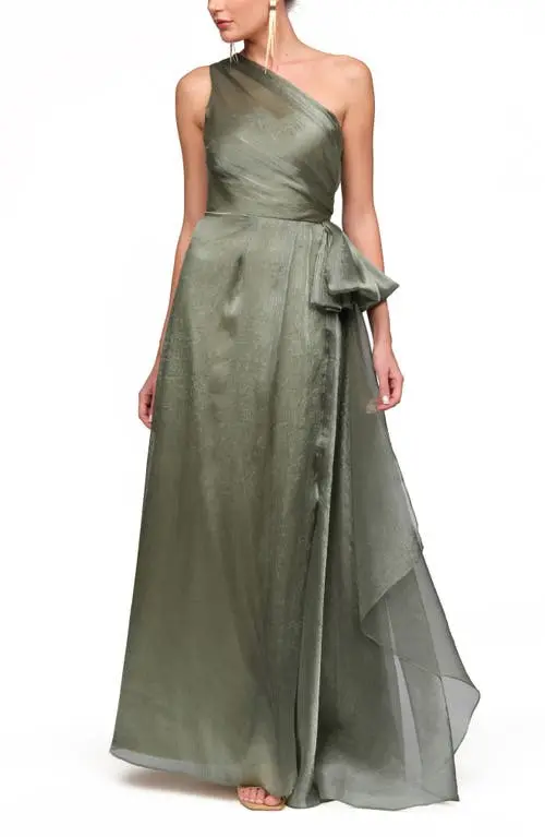 Js Collections Kairi One-shoulder Taffeta Gown