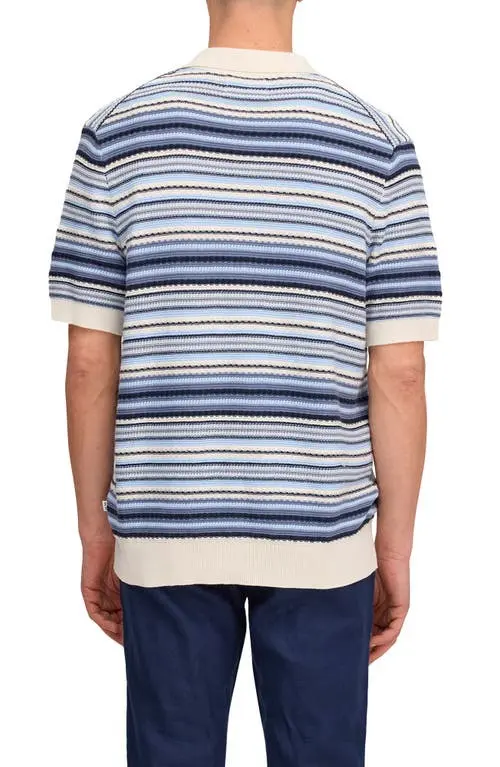 Nn07 Nolan Striped Organic Cotton Polo Cardigan
