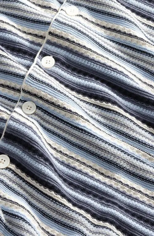 Nn07 Nolan Striped Organic Cotton Polo Cardigan