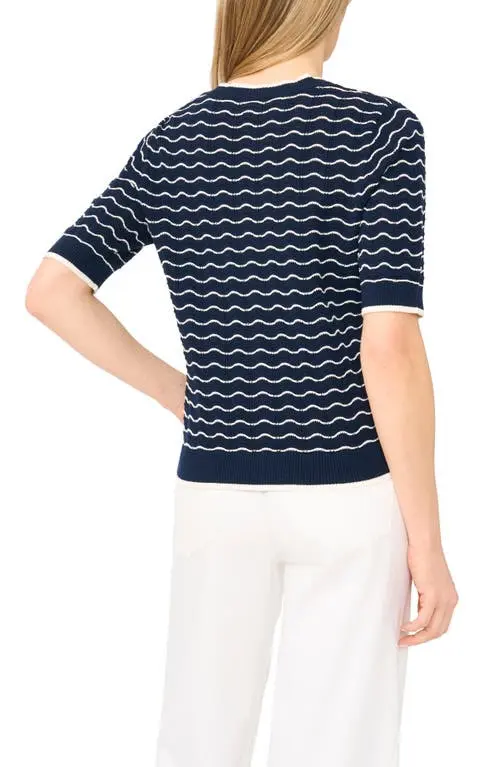 Halogen Scallop Cardigan - Classic Navy