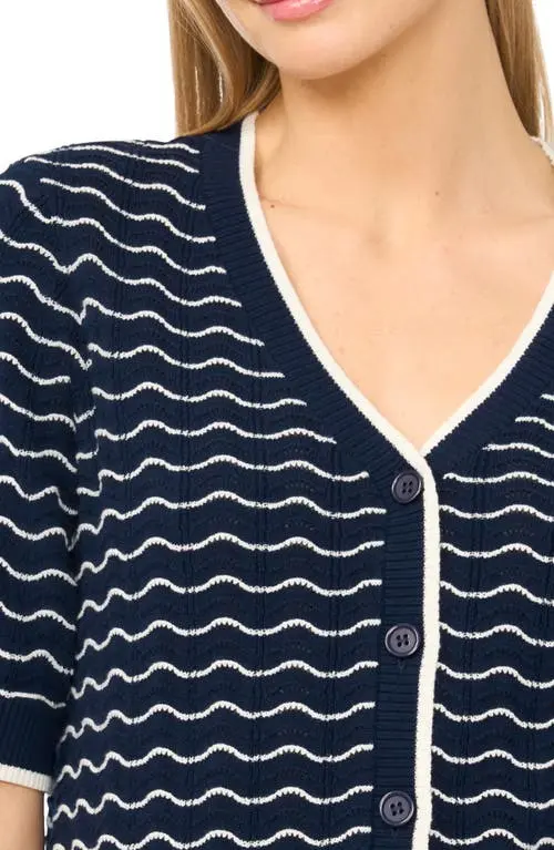 Halogen Scallop Cardigan - Classic Navy