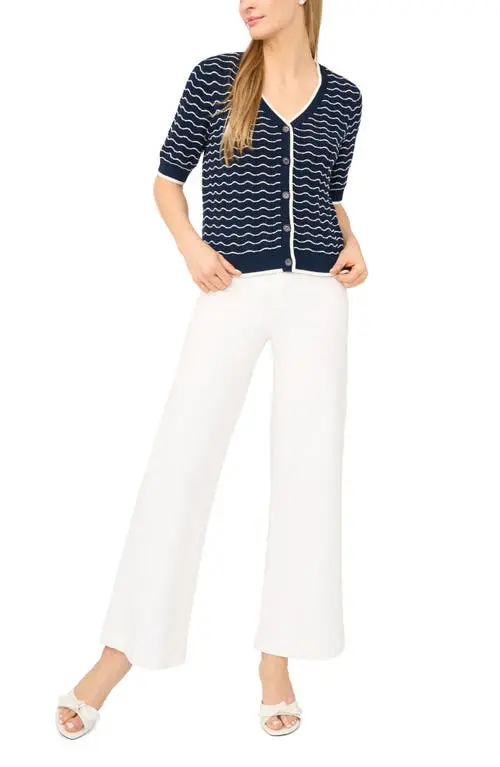 Halogen Scallop Cardigan - Classic Navy
