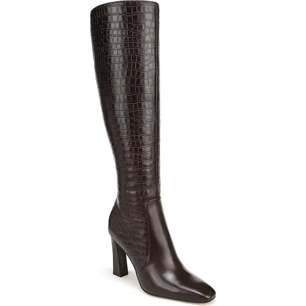 FAVORITE DAUGHTER Hadley Croc Embossed Leather Knee High Boot