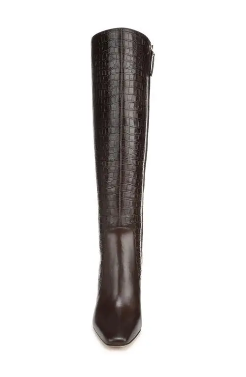 FAVORITE DAUGHTER Hadley Croc Embossed Leather Knee High Boot