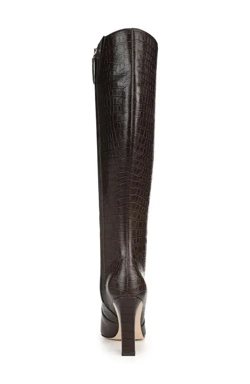 FAVORITE DAUGHTER Hadley Croc Embossed Leather Knee High Boot