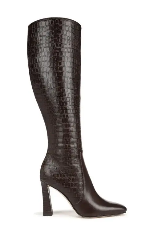 FAVORITE DAUGHTER Hadley Croc Embossed Leather Knee High Boot