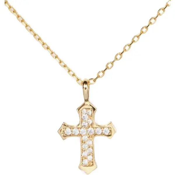 LITTLE SKY STONE Evelyn Cross Necklace With Cubic Zirconia - Gold