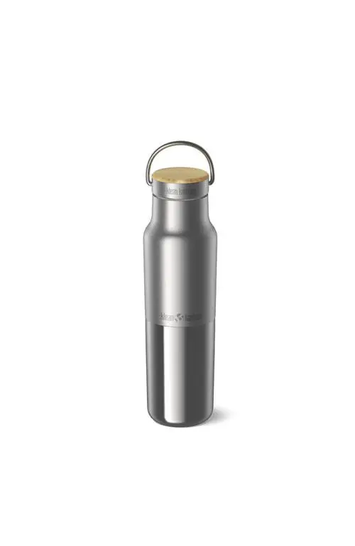 KLEAN KANTEEN 12oz Classic Insulated Water Bottlereflect With Wooden Cap - Silver