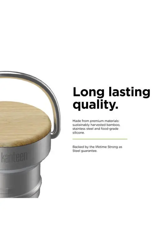 KLEAN KANTEEN 12oz Classic Insulated Water Bottlereflect With Wooden Cap