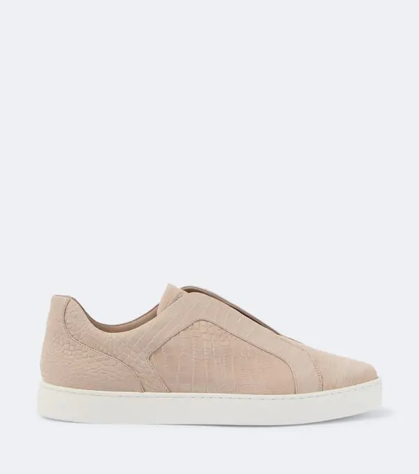 Manolo Blahnik Agilio Croc-effect Leather Slip-on Sneakers