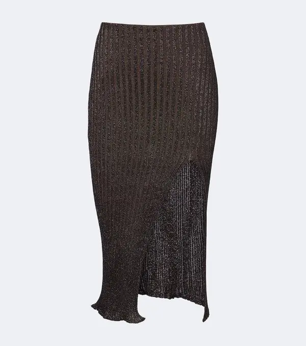 Missoni Striped Lamé Midi Skirt - Brown