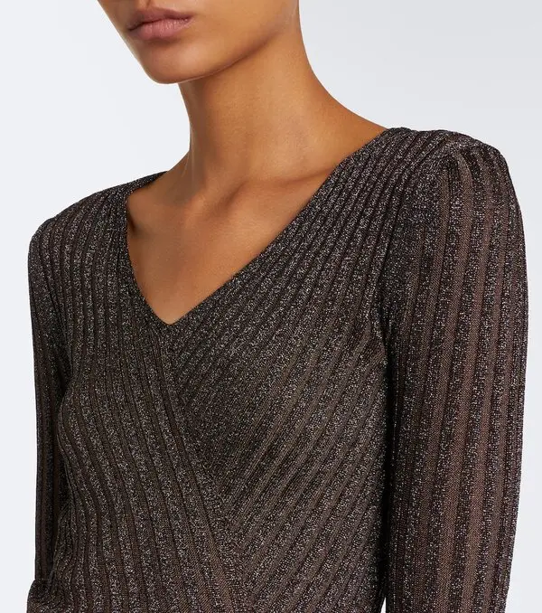 Missoni Striped Lamé V-neck Top