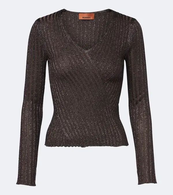 Missoni Striped Lamé Top - Brown