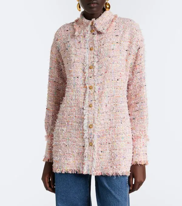 Balmain Tweed Overshirt - Multicoloured