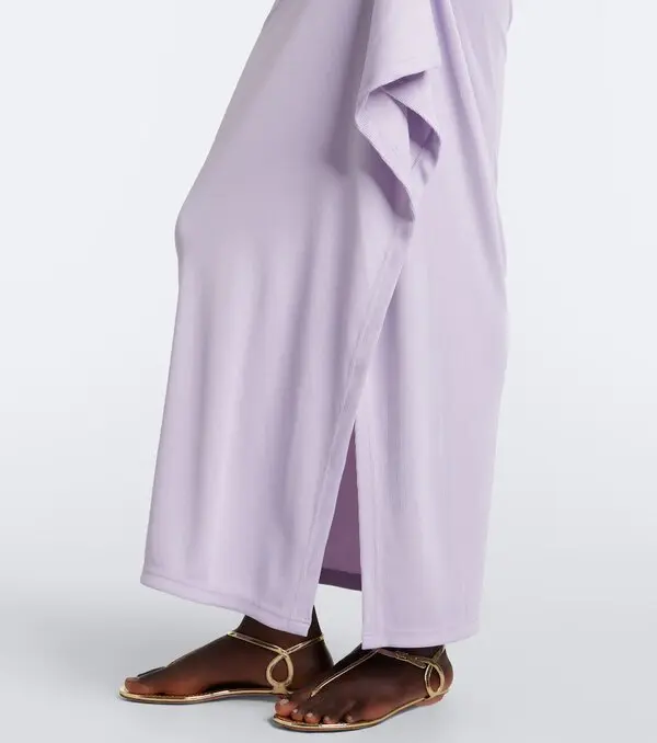 Christopher Esber Spiral Beach Glass Ribbed-knit Jersey Maxi Skirt