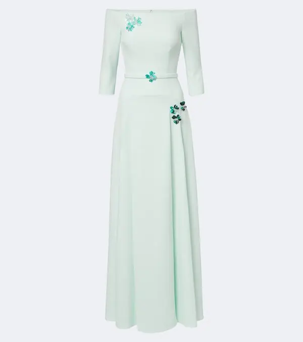 Safiyaa Amadora Off-the-shoulder Gown - Green