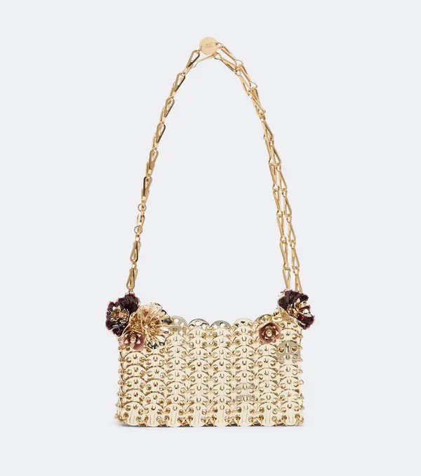 Rabanne 1969 Small Embellished Shoulder Bag - Gold