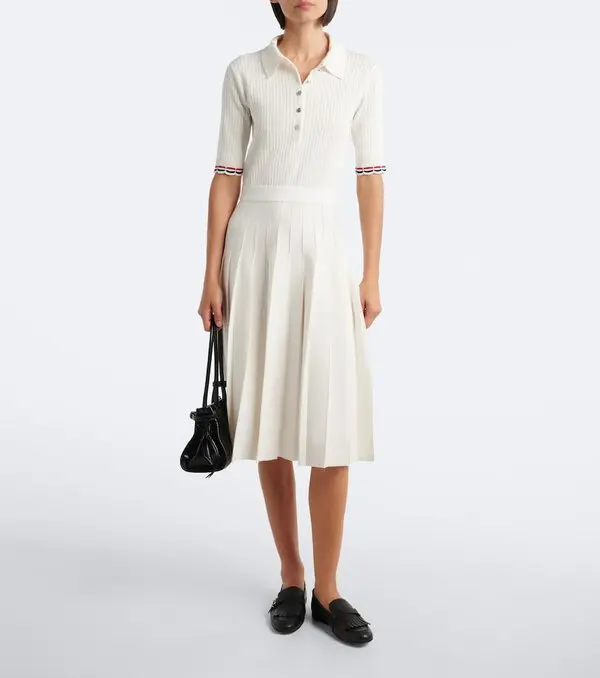 Thom Browne Ribbed-knit Cotton Polo Dress