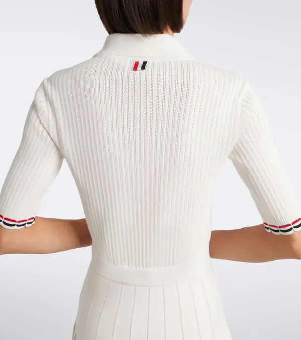 Thom Browne Ribbed-knit Cotton Polo Dress