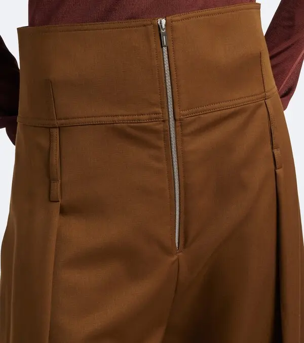 FERRAGAMO Wool And Cashmere Barrel-leg Pants
