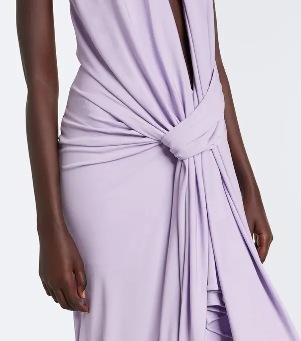 Christopher Esber Spire Cascade Draped Midi Dress - Purple