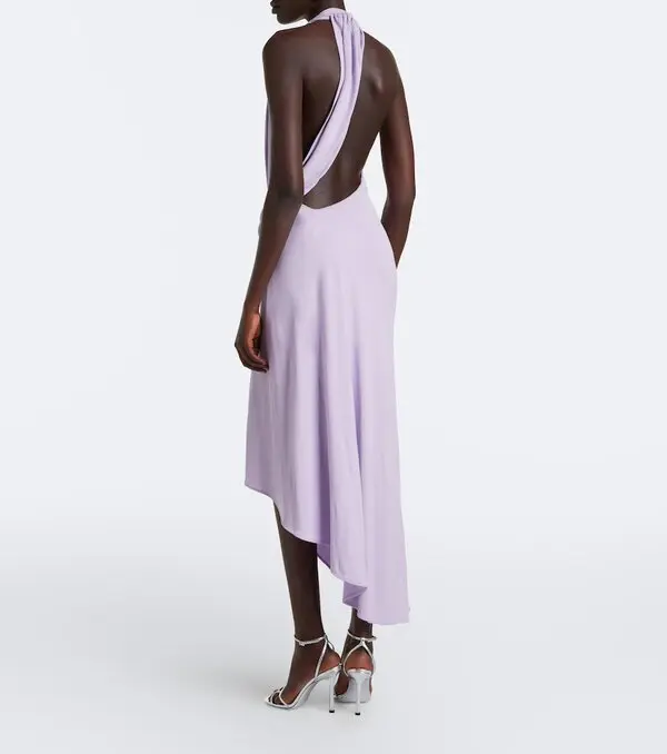 Christopher Esber Spire Cascade Draped Midi Dress - Purple