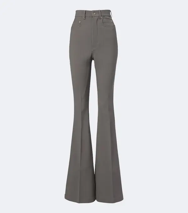 Rick Owens Bolan High-rise Wool-blend Flared Pants - Grey