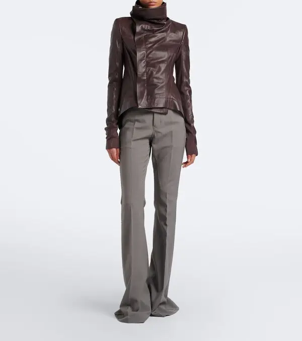 Rick Owens Bolan High-rise Wool-blend Flared Pants