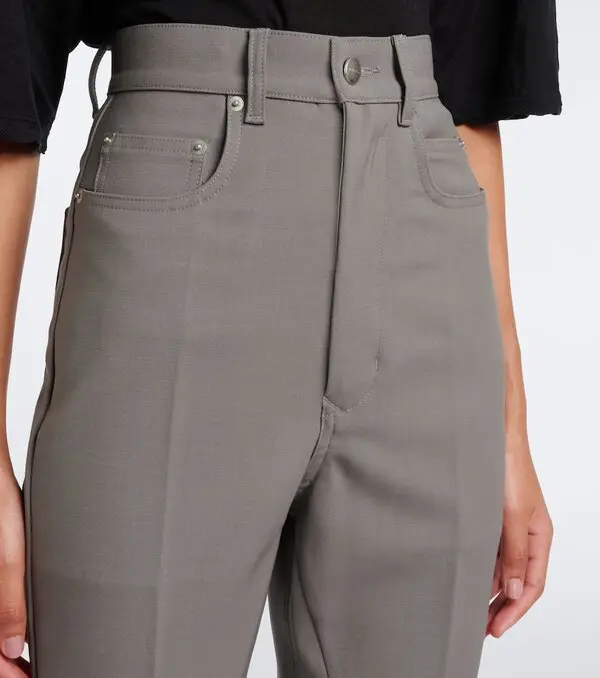 Rick Owens Bolan High-rise Wool-blend Flared Pants
