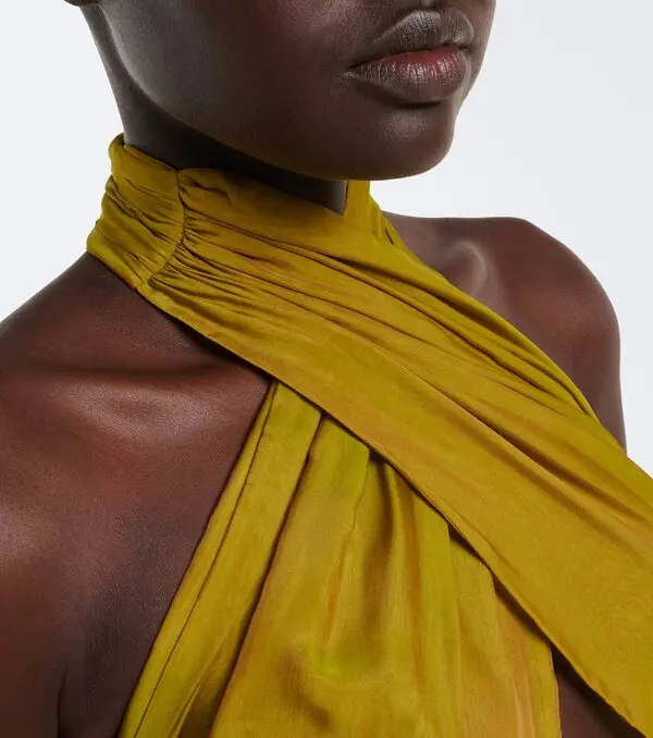 Retrofete Fable Halterneck Chiffon Crop Top