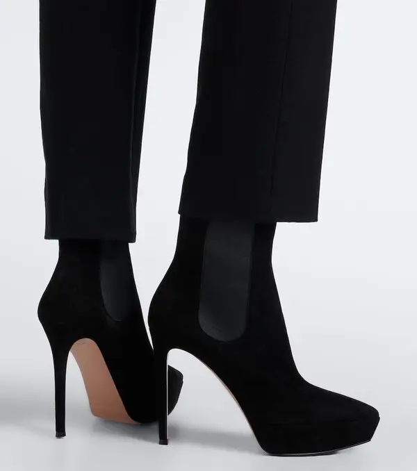 GIANVITO ROSSI Suede Platform Ankle Boots