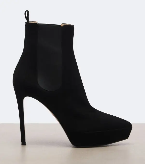 GIANVITO ROSSI Suede Platform Ankle Boots