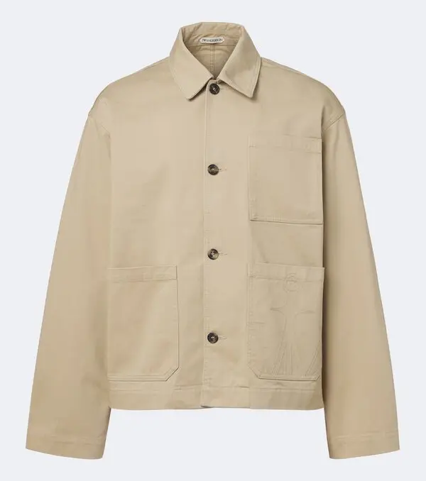 JW Anderson Embroidered Cotton Canvas Jacket - Beige