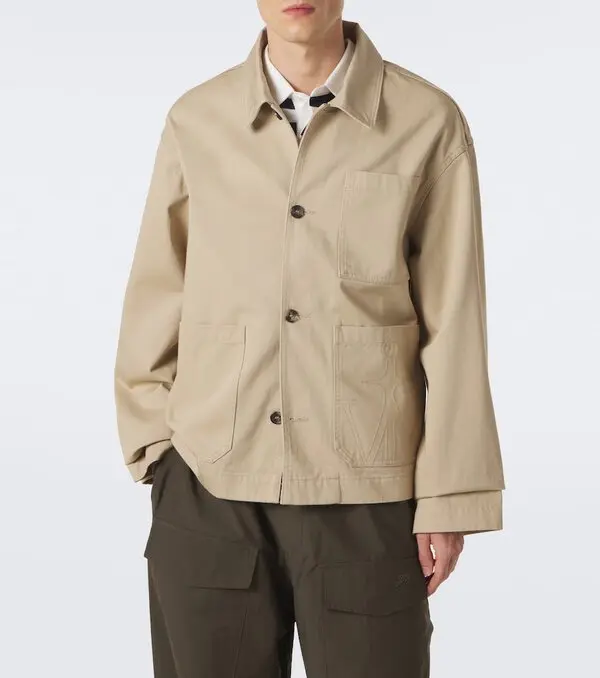 JW Anderson Embroidered Cotton Canvas Jacket - Beige