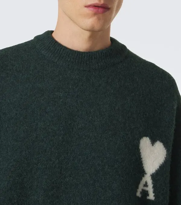 AMI Paris De Cœur Alpaca And Wool-blend Sweater