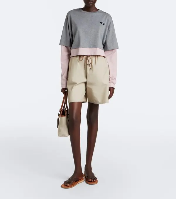 Miu Miu Layered Cotton Jersey T-shirt
