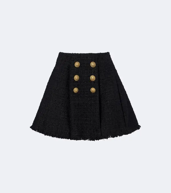 Balmain Tweed Miniskirt - Black