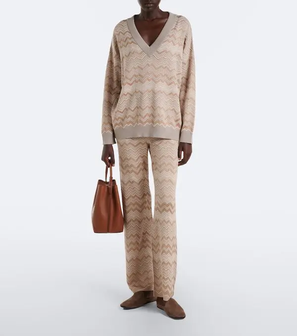 Missoni Zigzag Flared Pants - Beige