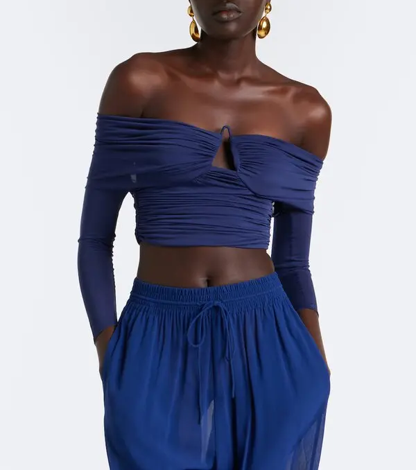 Christopher Esber Marin Draped Off-shoulder Top