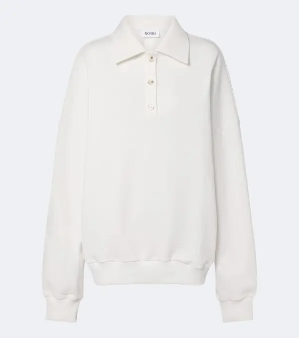 NORBA Julia Cotton Polo Sweatshirt - White