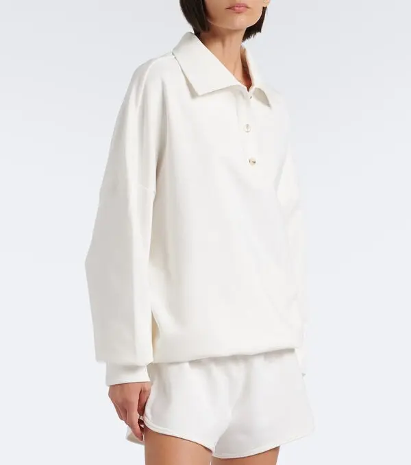 NORBA Julia Cotton Polo Sweatshirt - White