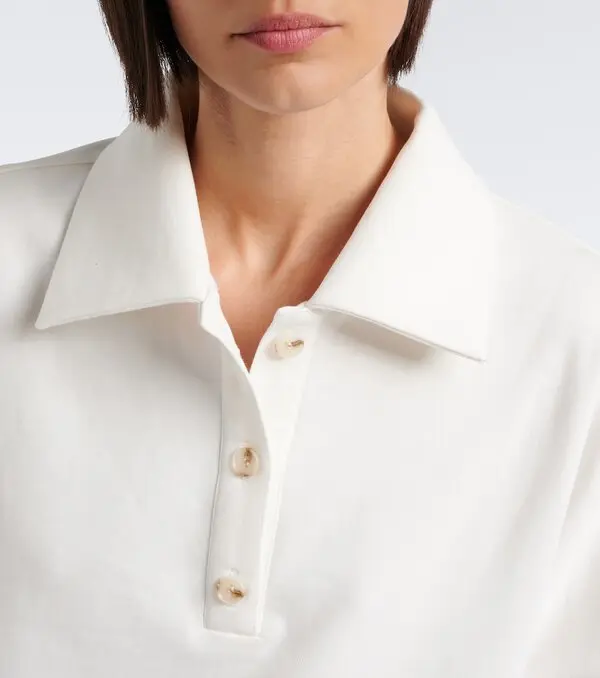 NORBA Julia Cotton Polo Sweatshirt - White