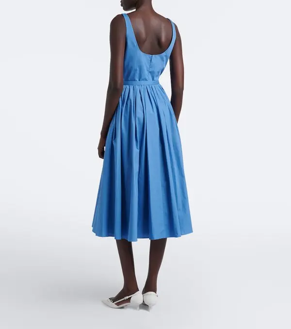 EMILIA WICKSTEAD Eglantine Belted Cotton Poplin Midi Dress