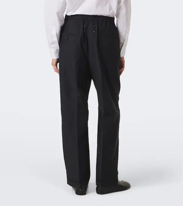 MAISON MARGIELA Cotton And Silk-blend Straight Pants In Dark