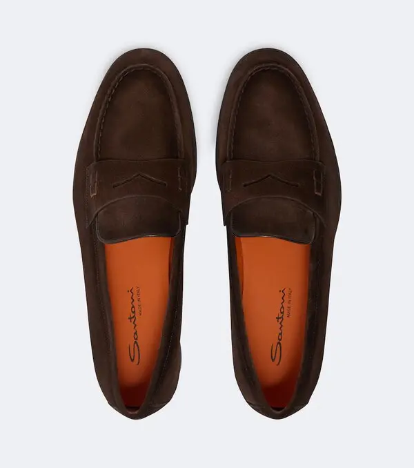 Santoni Milo Suede Penny Loafers